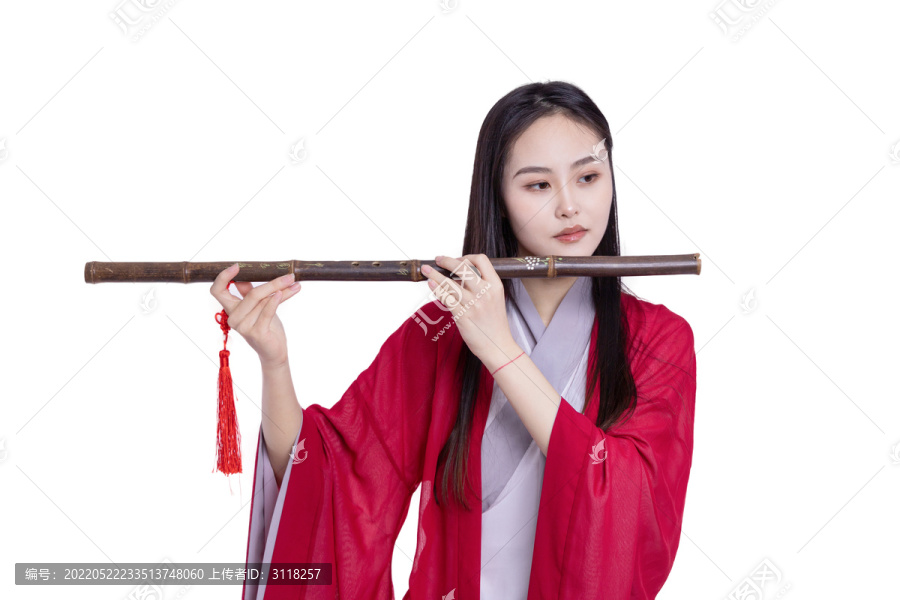 古装美女吹箫艺术造型人物百态摄影素材汇图网