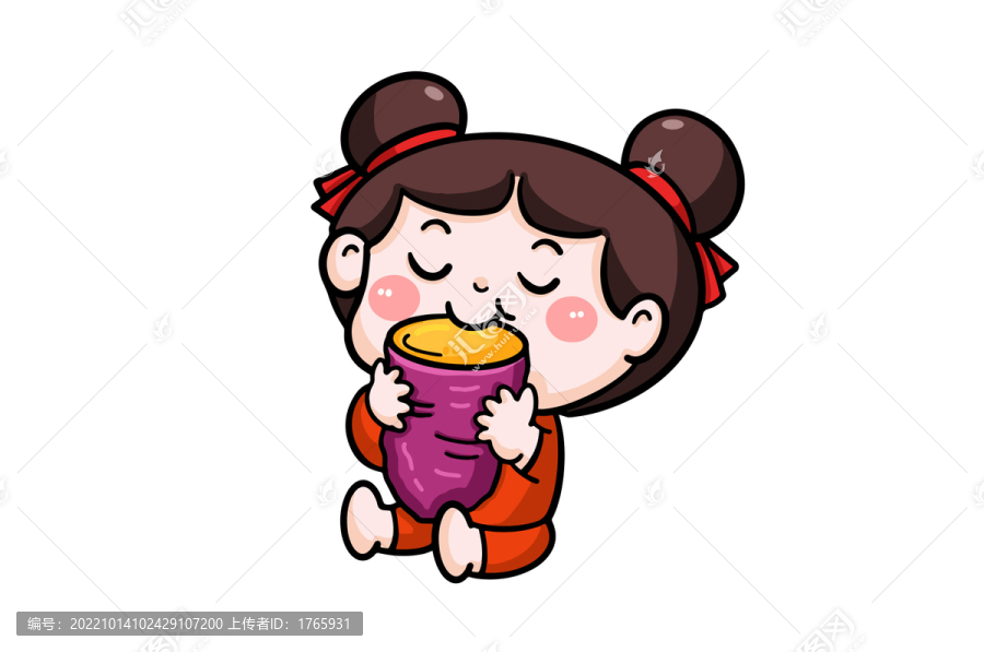 可爱卡通吃烤红薯设计模板下载 设计素材素材下的动漫卡通设计模板 汇图网