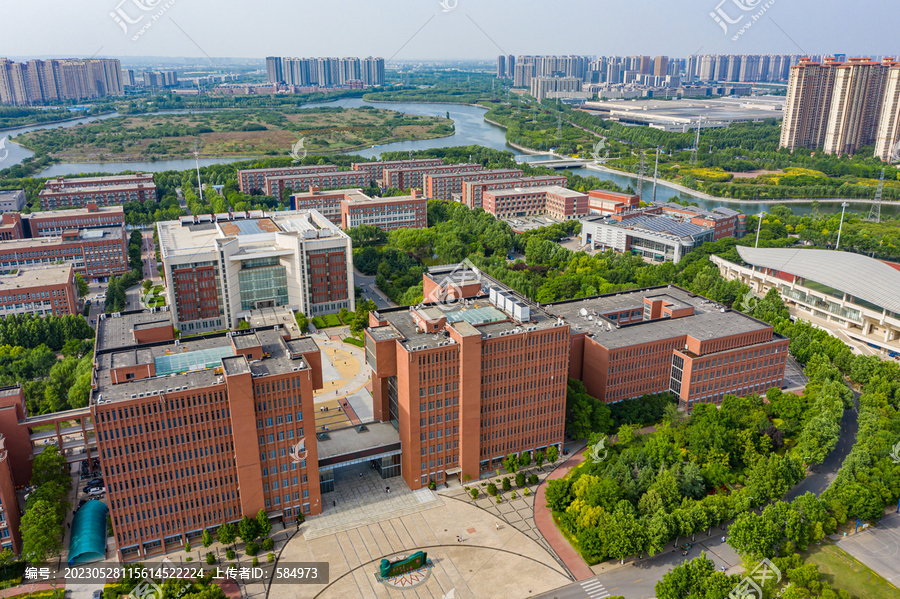航拍郑州轻工业大学高校校园都市风光建筑摄影摄影素材汇图网